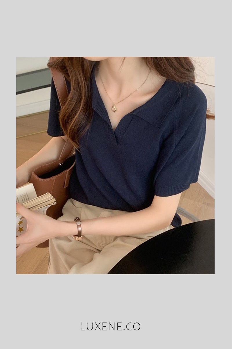 PREORDER - L0180 COLLAR KNIT TOP | KYLA